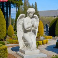 China Life Size Western Angel Marble Sculpture for sale