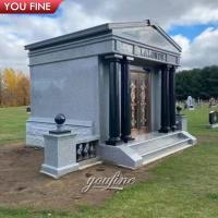 China Outdoor Large Luxurious American Big Size Granite Family Mausoleum with Bronze Horse Statue for sale