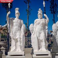 China Garden Decor Greek Marble Life Size Roman Soldier Statues for sale