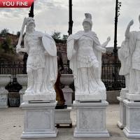 China Garden Decor Greek Marble Life Size Roman Soldier Statues for sale