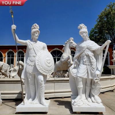 China Life Size White Marble Roman Solier Statue for Sale for sale