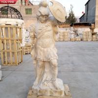 China Customize Roman Soldier Riding Horse Marble Sculpture for sale