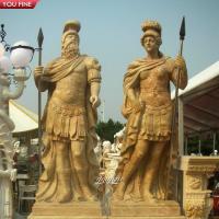 China Customize Roman Soldier Riding Horse Marble Sculpture for sale