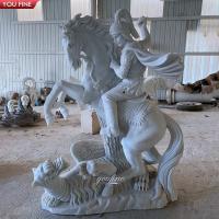 China Life Size Outdoor Garden Figure People Marble Roman Soldier Sculpture for sale