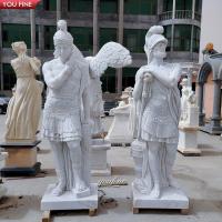 China Life Size Outdoor Garden Figure People Marble Roman Soldier Sculpture for sale
