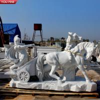 China Outdoor Garden Hand Carved Life Size Marble Roman Soldier Statue for Sale for sale