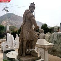 China Hand Carved Natural Stone Life Size Warrior Sculpture Roman Soldier Marble Male Statue for sale