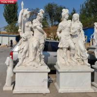 China Hand Carved Natural Stone Life Size Warrior Sculpture Roman Soldier Marble Male Statue for sale