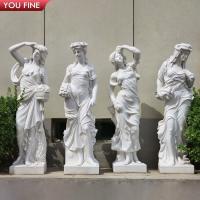 China Life Size Natural Stone Garden Sculpture Four Season Goddess Marble Statue for sale