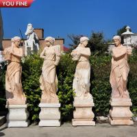China Classical Garden Sculpture White Marble Four Season Goddess Statue for sale