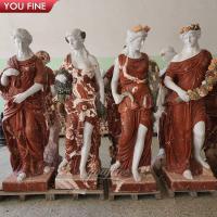 China Garden Hand Carved Multicolour Life Size Natural Marble Four Season Greek Goddess Statue for sale