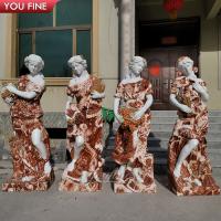 China Garden Hand Carved Multicolour Life Size Natural Marble Four Season Greek Goddess Statue for sale