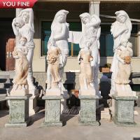 China Garden Hand Carved Multicolour Life Size Natural Marble Four Season Greek Goddess Statue for sale