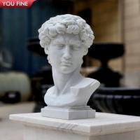 China Stone David Statue Statue David Life Size Famous White Marble Bust Statue for sale