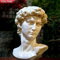 China Stone David Statue Statue David Life Size Famous White Marble Bust Statue for sale