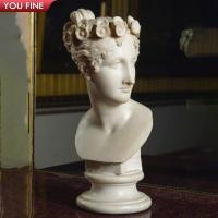 China Interior Decoration Life Size Marble Statue Head Decoration for sale