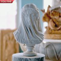 China Custom Marble Veiled Lady Bust Statues for sale