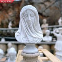 China Custom Marble Veiled Lady Bust Statues for sale
