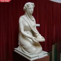 China Classic Hand Carved Life Size Marble Veiled Lady Statue for sale