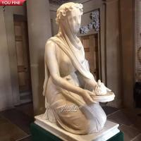 China Classic Hand Carved Life Size Marble Veiled Lady Statue for sale