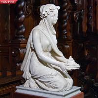 China Classic Hand Carved Life Size Marble Veiled Lady Statue for sale