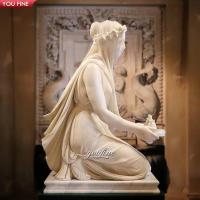 China Classic Hand Carved Life Size Marble Veiled Lady Statue for sale