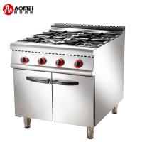 China Commercial Kitchen Gas Range with 4/6 Burners and Cabinet in LPG2800-3700Pa for sale