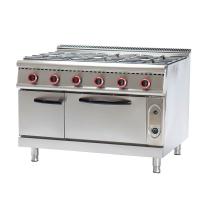 China Commercial Kitchen Gas Range with 4/6 Burners and Cabinet in LPG2800-3700Pa for sale