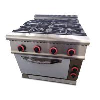 China Powerful 4 Burner Commercial Cooking Gas Stove with Warmer Drawer and Manual Control for sale