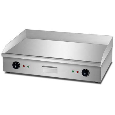 China Electric Countertop Flat Griddle Plate Silver White 35kg Double Temperature Control Panel for sale