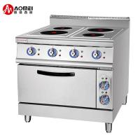China Commercial Kitchen 4 Plate Electric Cooking Range with Oven 380V 800x900x950mm for sale