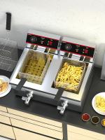 China Stainless Steel Electric Potato Chips Fryer Machine with Temperature Control and Cover 13L for sale