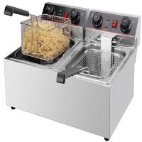 China 585x460x285mm Timer Control Electric Potato Chips Fryer Machine with 2 Baskets for sale