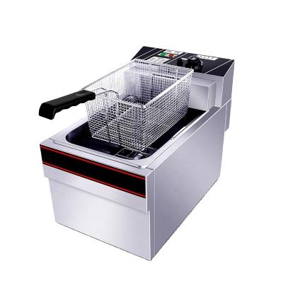 China 12kg Capacity Commercial Electric Deep French Fries Fryers with Single Tank for sale
