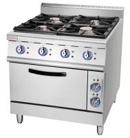 China Cooking equipment stainless steel 4 burners LPG natural gas stoves with gas oven 220V for sale