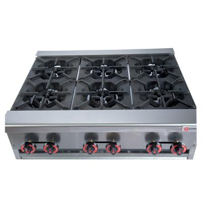 China Video Technical Support High Productivity Commercial Portable Gas Stove with 6 Burners for sale