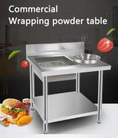 China 800/1000x700x800mm Commercial Kitchen Breading Table for Fast and Hassle-free Wrapping for sale