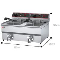 China Commercial Equipment Healthy Electric Fryer 2 Tank 2 Basket for Industrial Machine for sale