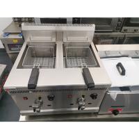 China Commercial Electric 18L Double Tanks Chip Deep Fryers with Oil Drain Valve for sale