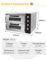China Double Layer Bakery Kitchen Equipment Electric Pizza Oven for Commercial Kitchen for sale