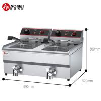 China Double Tanks Electric Deep Fryer with Oil Valve and 60-200 Degree Temperature Range for sale