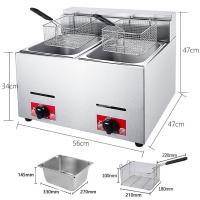 China 6L Stainless Steel Lpg Gas Deep Fryer for Hotel Kitchen 1 Tank 1 Basket 340x630x610 for sale