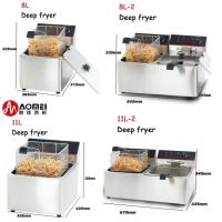 China 6L Stainless Steel Lpg Gas Deep Fryer for Hotel Kitchen 1 Tank 1 Basket 340x630x610 for sale
