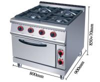China Gas 4 Burners Stove With Electric Oven for Easy Operation in Commercial Cooking Needs for sale