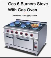 China Commercial 6 Burners Gas Oven Range Stove 220KG Capacity and Voltage V LPG2800PA for sale