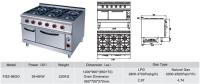 China Commercial 6 Burners Gas Oven Range Stove 220KG Capacity and Voltage V LPG2800PA for sale