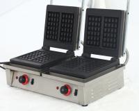 China 4KW Commercial Double Square Belgian Waffle Maker with Interchangeable Sandwich Plates for sale