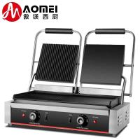 China Hotel Electric Contact Grill Stainless Steel Panini Press Griddle Sandwich Maker for sale