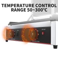 China 565x370x190mm Electric Contact Grill Hot BBQ Plate With All Grooved Double Plate Panini Grill for sale