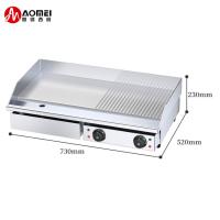 China Silver Stainless Steel Electric Half-Grooved Griddle for Temperature Range of 50-300°C for sale